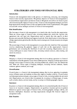 Summary On Credit risk management - Summary On Credit risk management ...