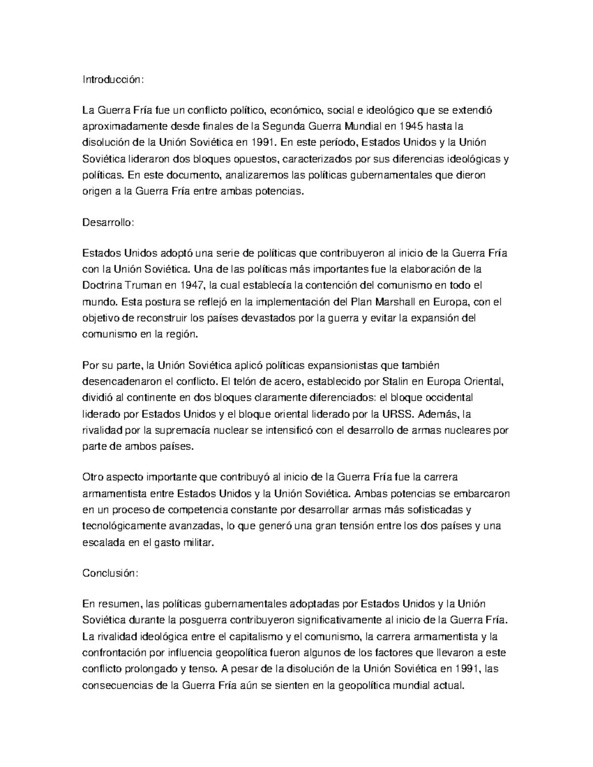 Introducción - FSGA - Introducción: La Guerra Fría fue un conflicto ...