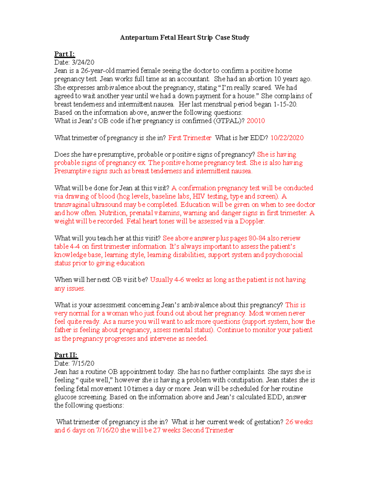 Antepartum case study - Antepartum Fetal Heart Strip Case Study Part I ...
