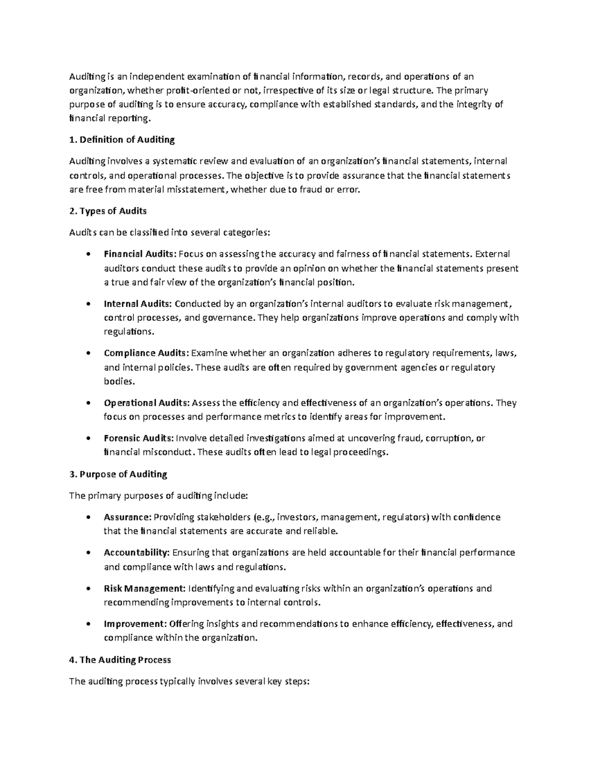 What is Auditing - Auditing is an independent examination of financial ...