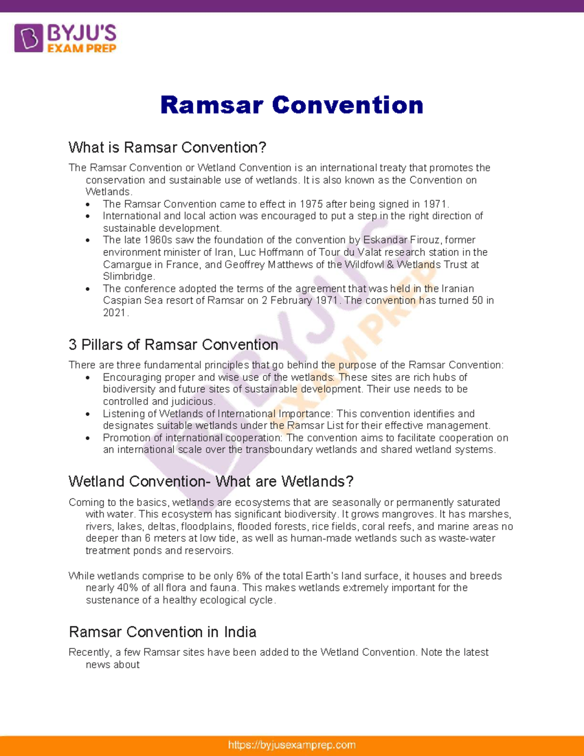 Ramsar convention upsc notes 14 - Ramsar C onvention What is Ramsar ...