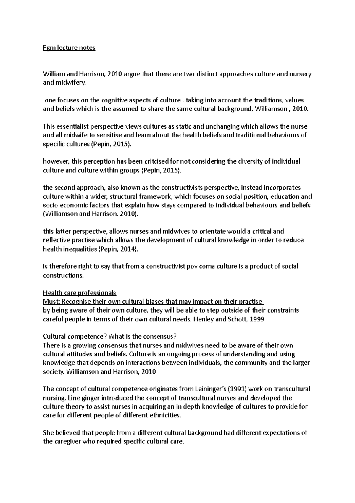 Fgm lecture notes 4 - Fgm lecture notes William and Harrison, 2010 ...
