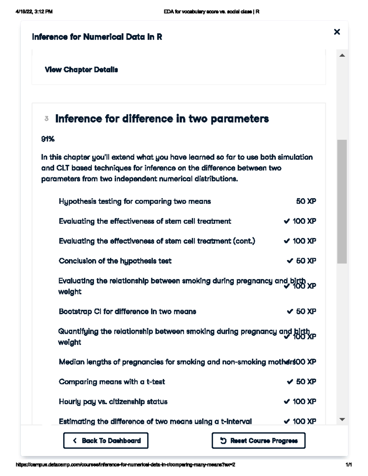 CH3 Inference for Diff 2 Para Luke Moore - MAT 1120 - Studocu