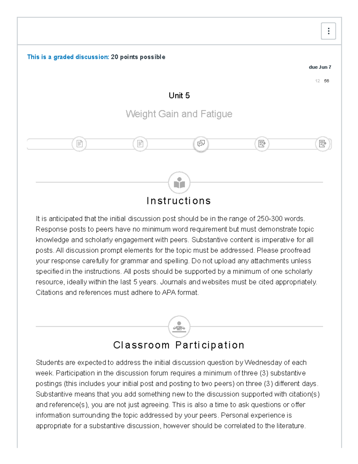 Unit 5 Discussion Weight Gain and Fatigue Doc - This is a graded ...