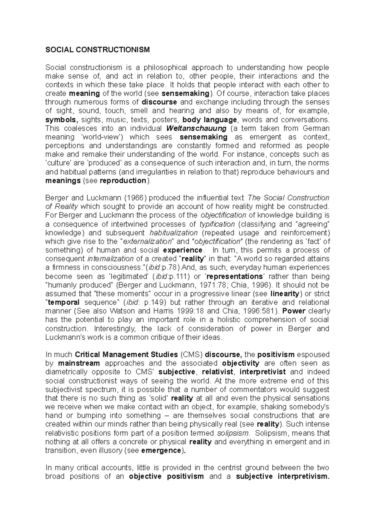 Social Constructionism - SOCIAL CONSTRUCTIONISM Social constructionism ...
