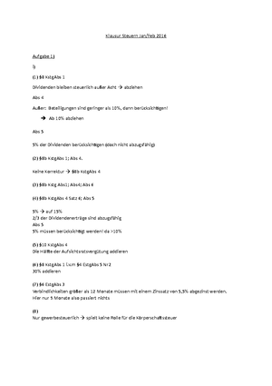 Steuerlehre - zusammenfassung - Steuerlehre Grundkurs Steuern Was sind Steuern? 93 A0-Steuern ...