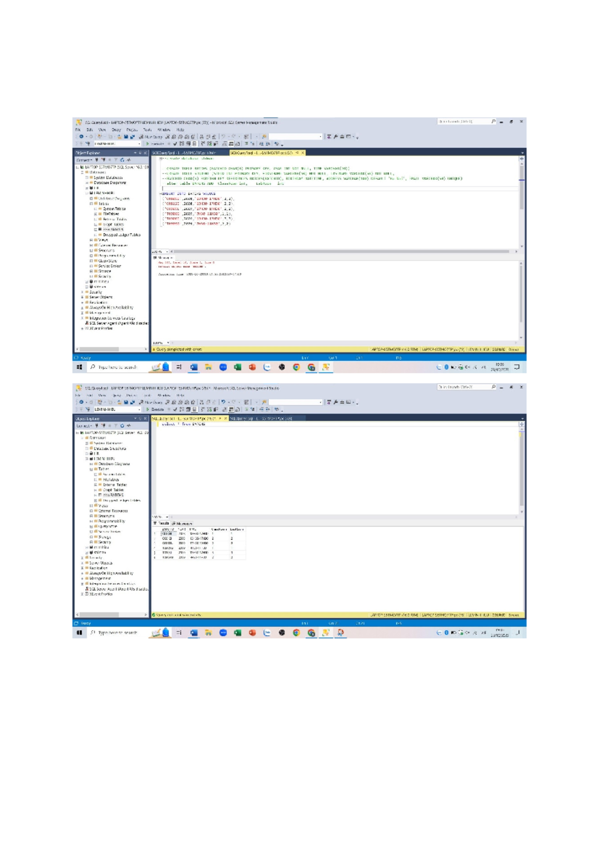 Csdl 2310 - Tài liệu cơ sở dữ liệu - SQL Server Management Studio Quick Launch 5 x File Edit ...