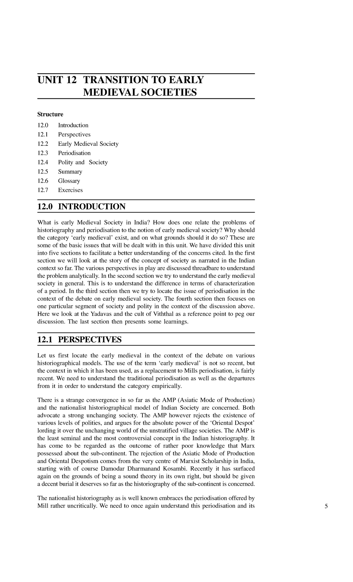 Unit-12 - Good for students - UNIT 12 TRANSITION TO EARLY MEDIEVAL ...