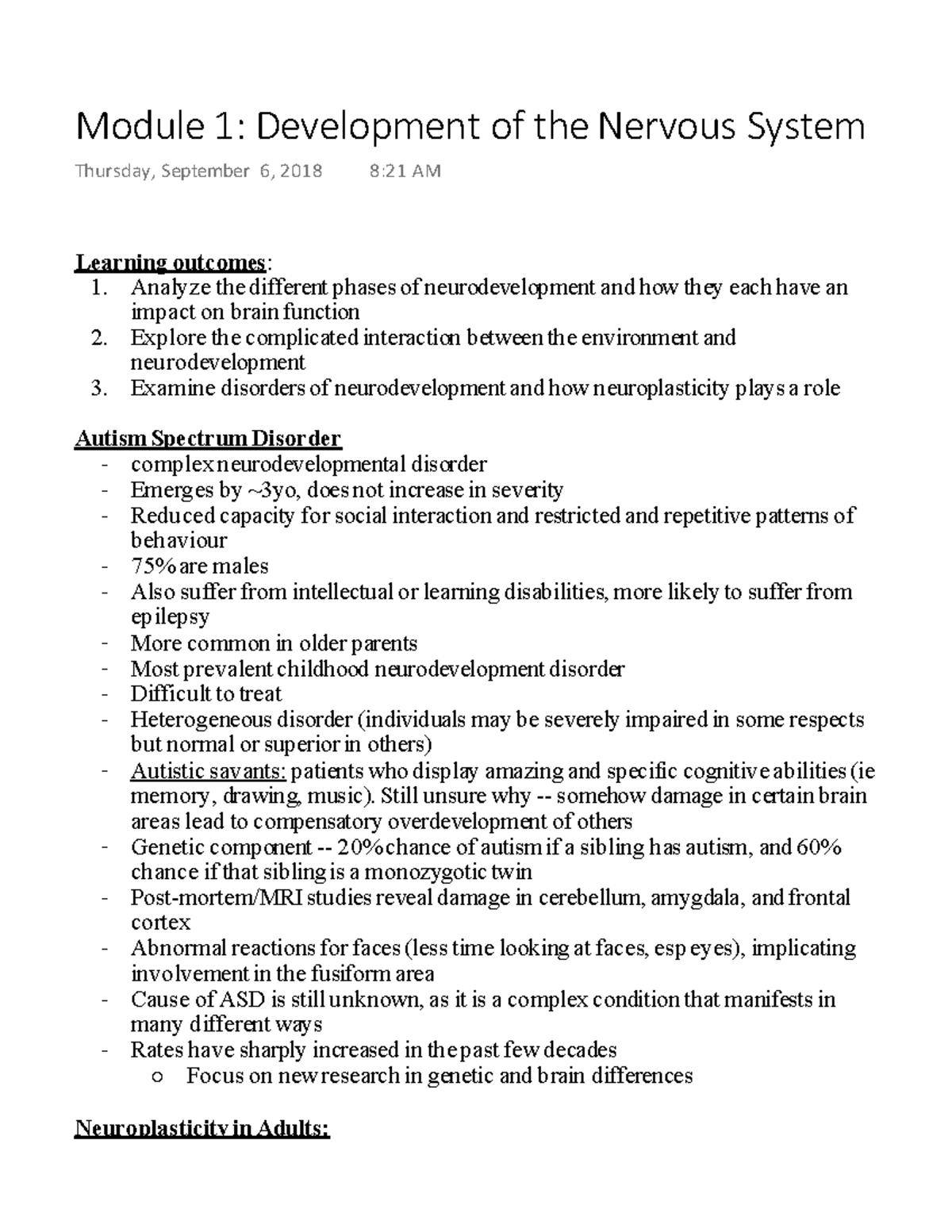 Module 1 Development of the Nervous System - Module 1: Development of ...