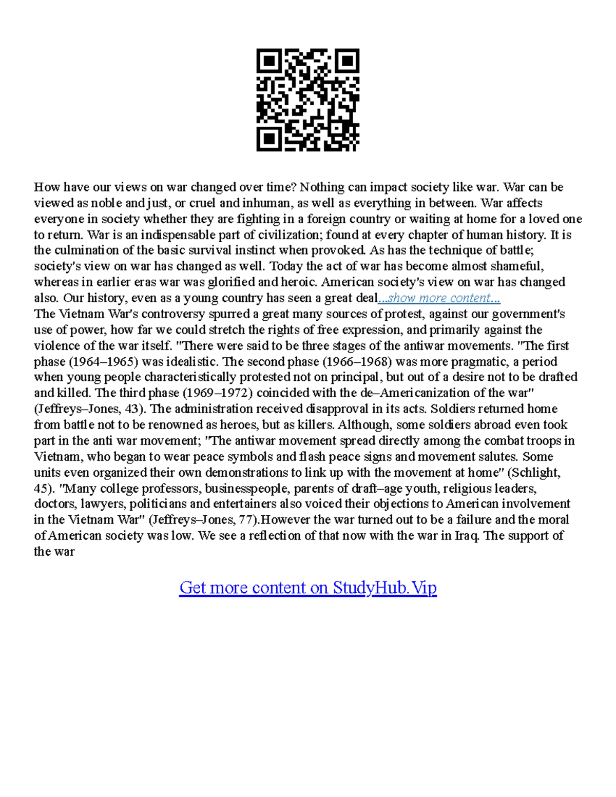 Views On America Essay - How have our views on war changed over time ...