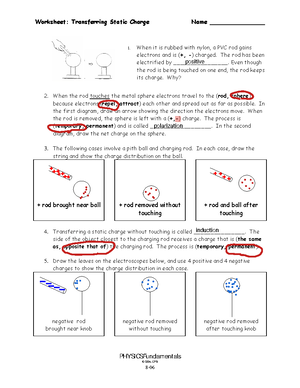 Static electricity and lightning worksheet - SNC1D Unit 2 Date ...
