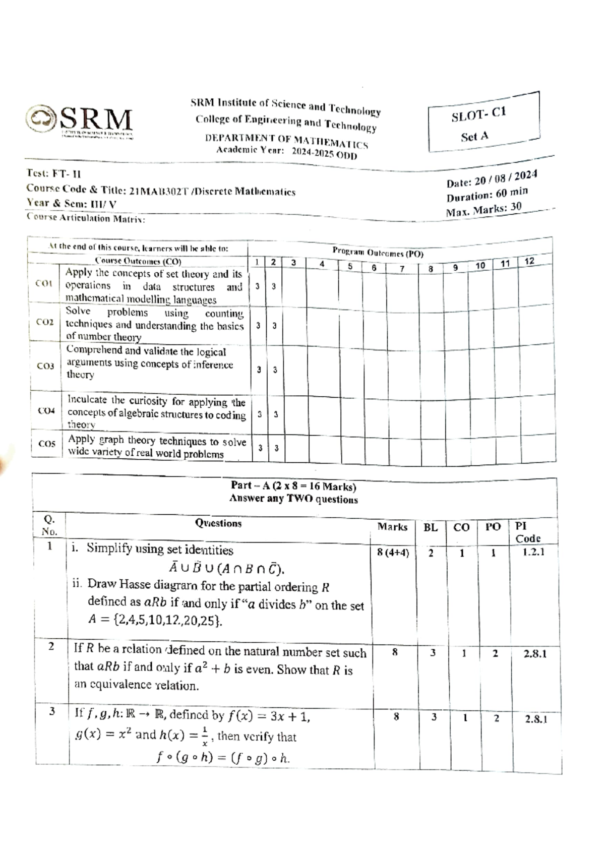 Discrete Mathematics Question Papers - Discrete Maths - Studocu