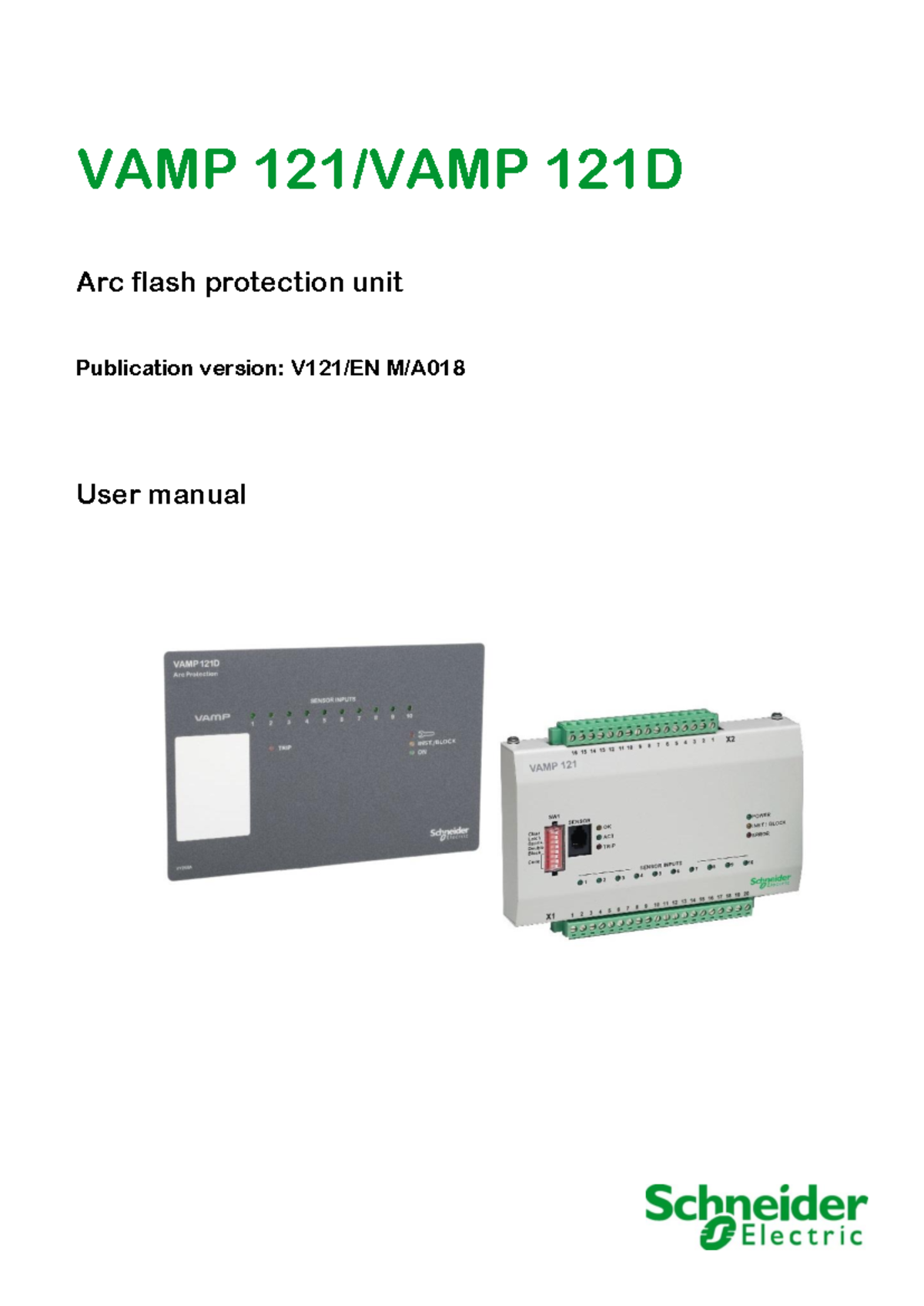 VAMP 121 EN - APUNTES - VAMP 121/VAMP 121D Arc flash protection unit ...