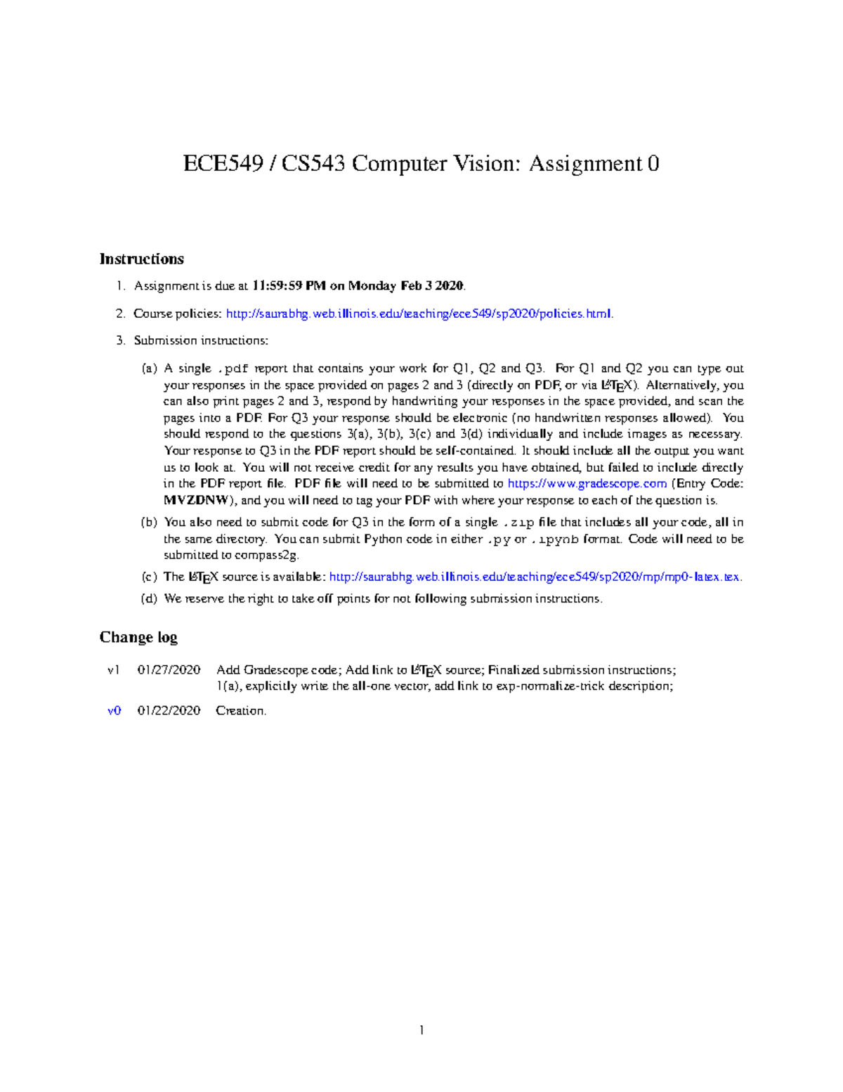 Mp0 - MP0 for the computer vision course - ECE549 / CS543 Computer Vision: Assignment 0 - Studocu
