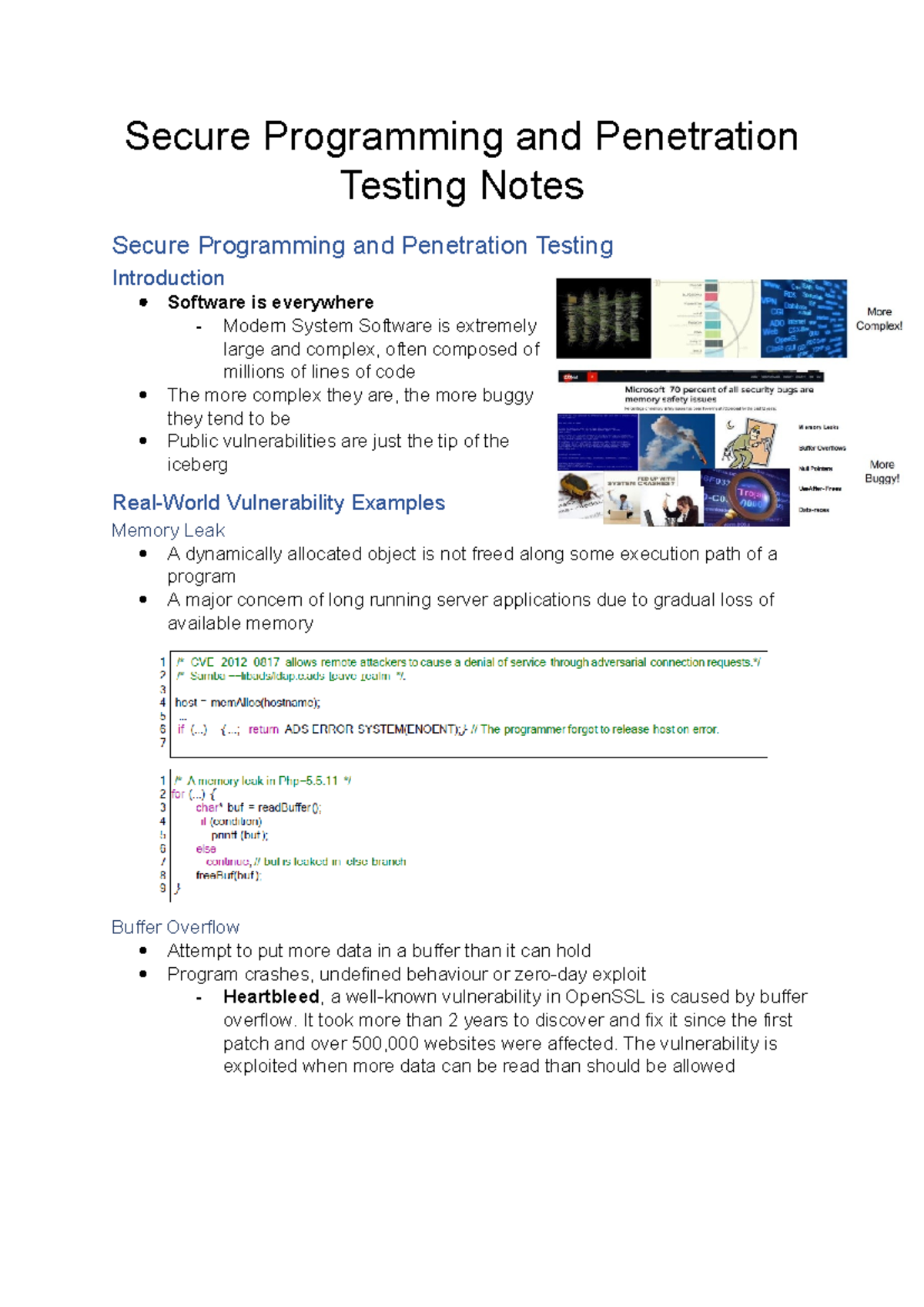 Secure Programming and Penetration Testing Notes - Secure Programming ...
