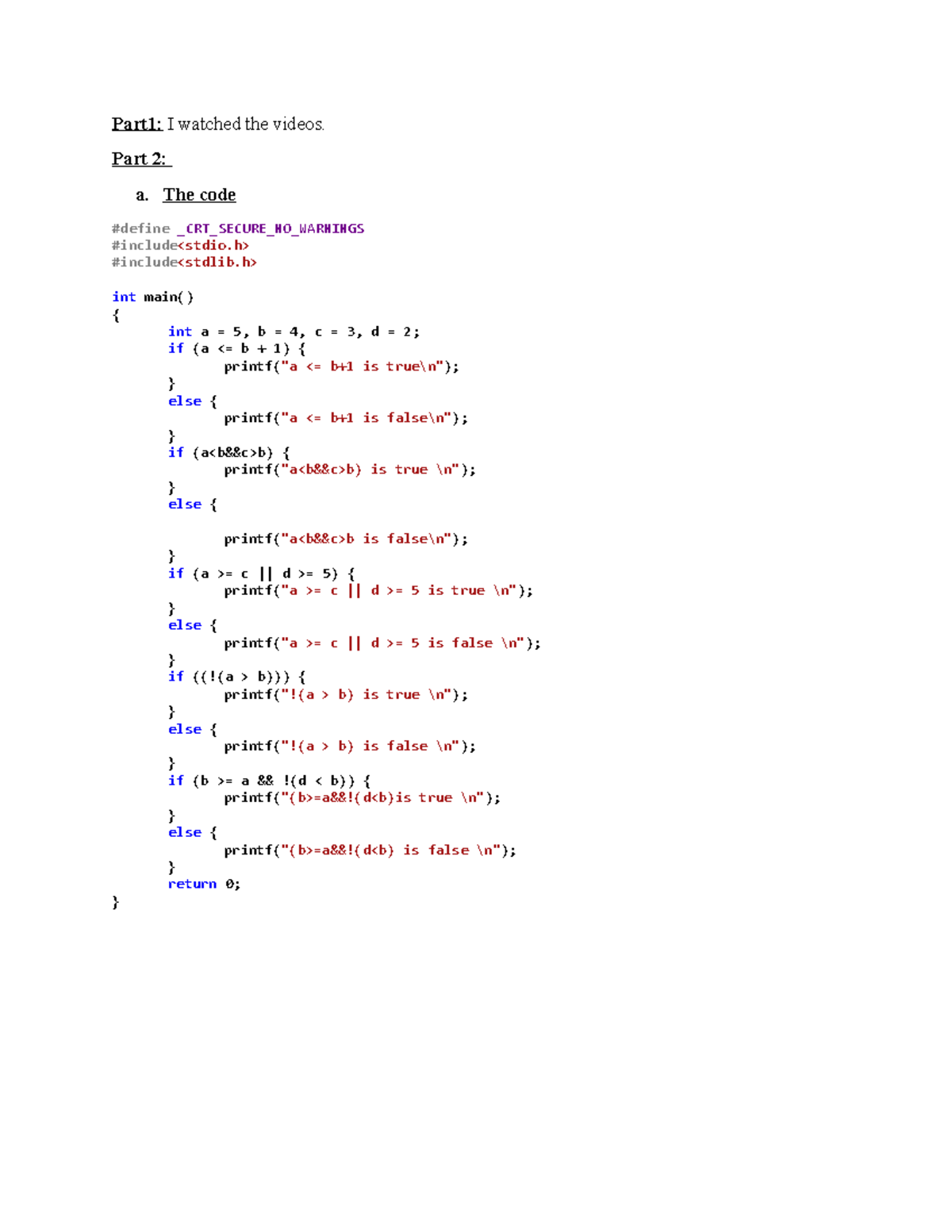 Assignment 5 N A Part1 I Watched The Videos Part 2 A Code