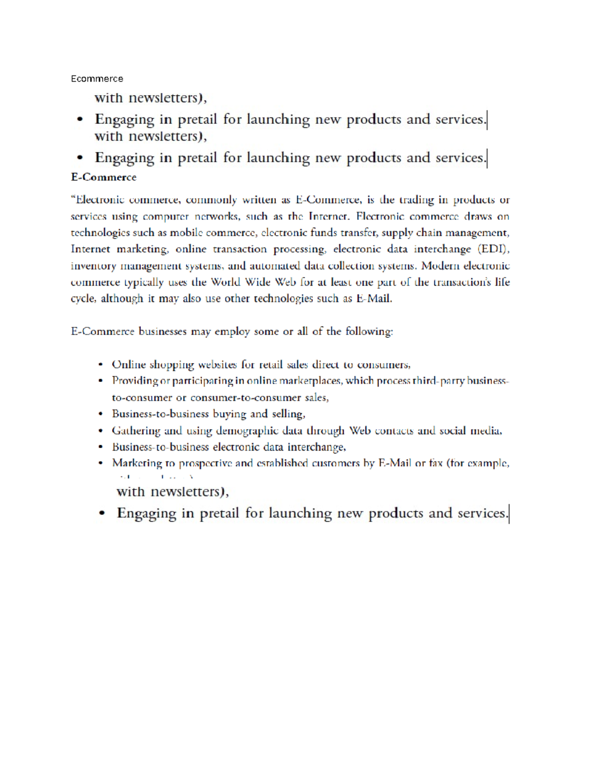 Ecommerce Notes - BUS 2202 - Ecommerce - Studocu