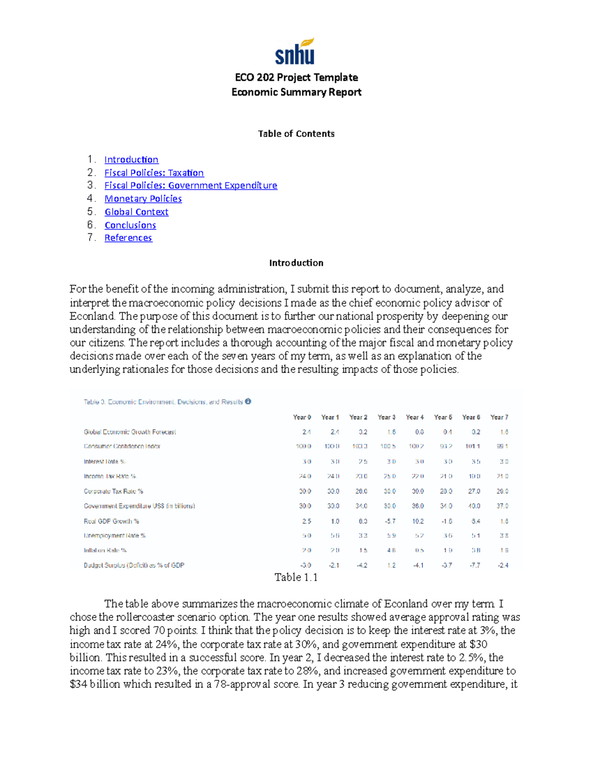 ECO 202 Project Template - ECO201 - SNHU - Studocu