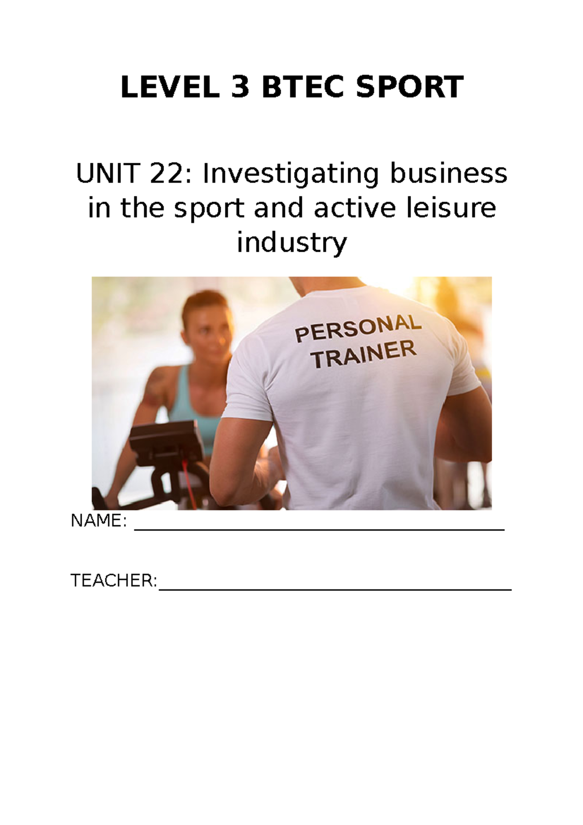 Unit-22-student-workbook- Chapter-A amended - LEVEL 3 BTEC SPORT UNIT ...