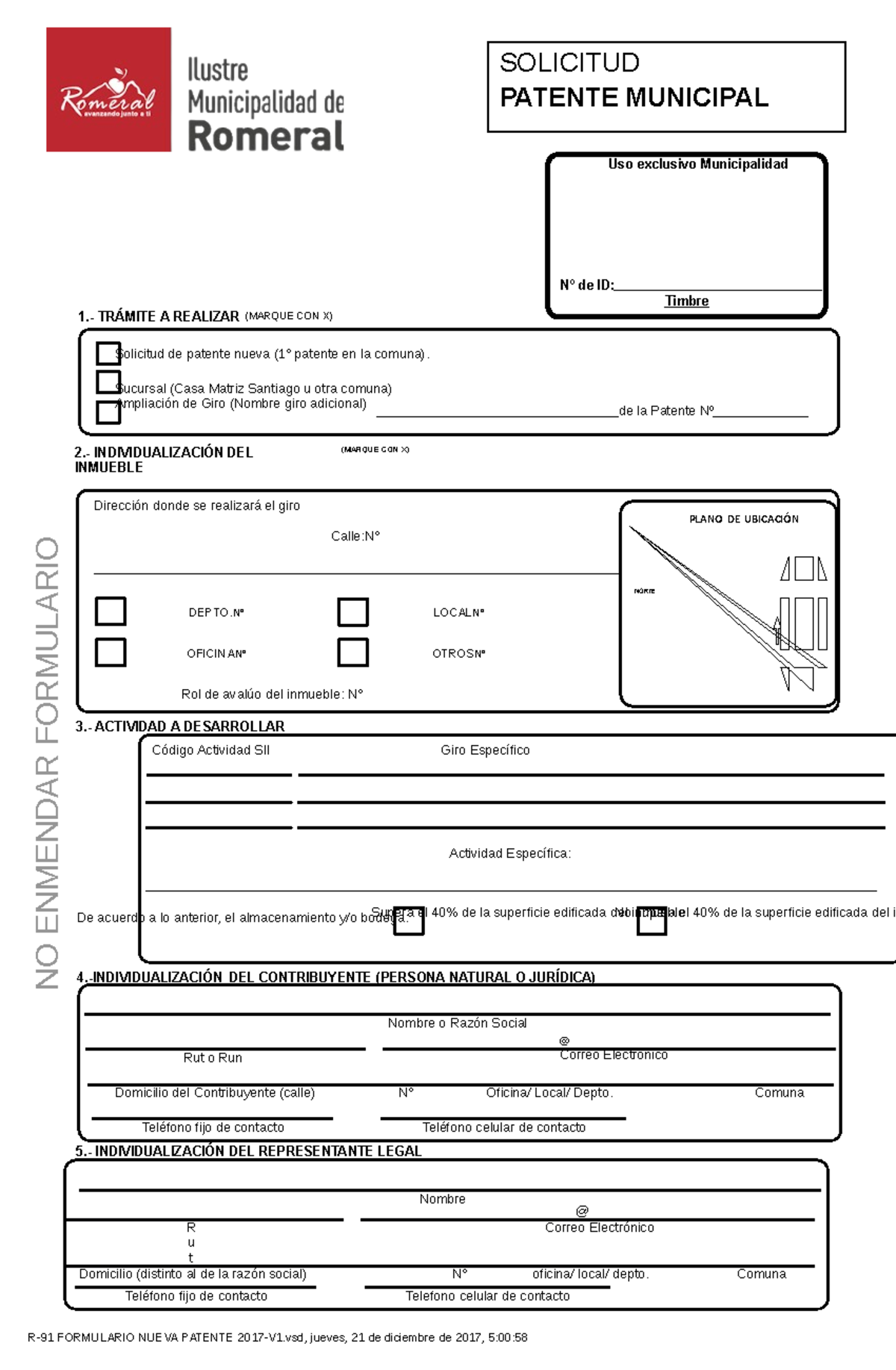 Formato Patente Comercial - R-91 FORMULARIO NUEVA PATENTE 2017-V1 ...