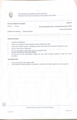 Development Studies Revision Questions 240806 194653 - Masunga Senior ...