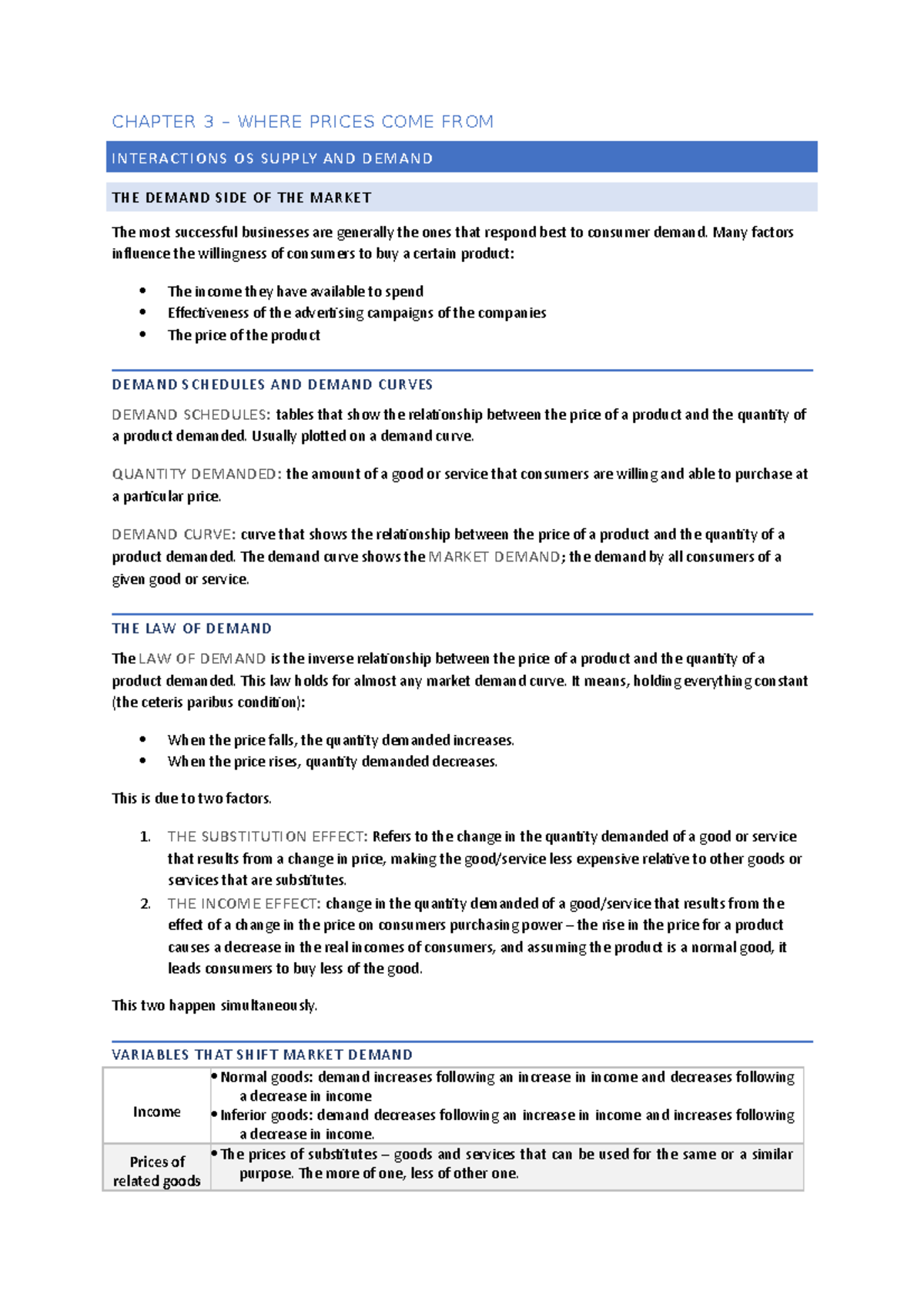 Chapter 3 - Summary Essentials of Economics - CHAPTER 3 – WHERE PRICES ...