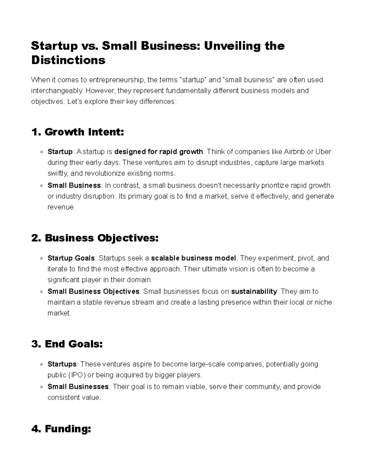 Small business vs startup - Startup vs. Small Business: Unveiling the ...