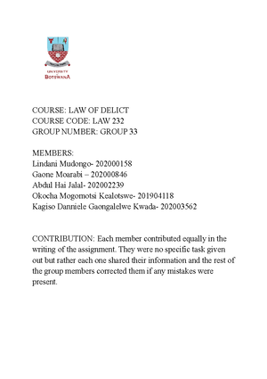 Basic elements of delict explained - Basic elements of delict explained ...