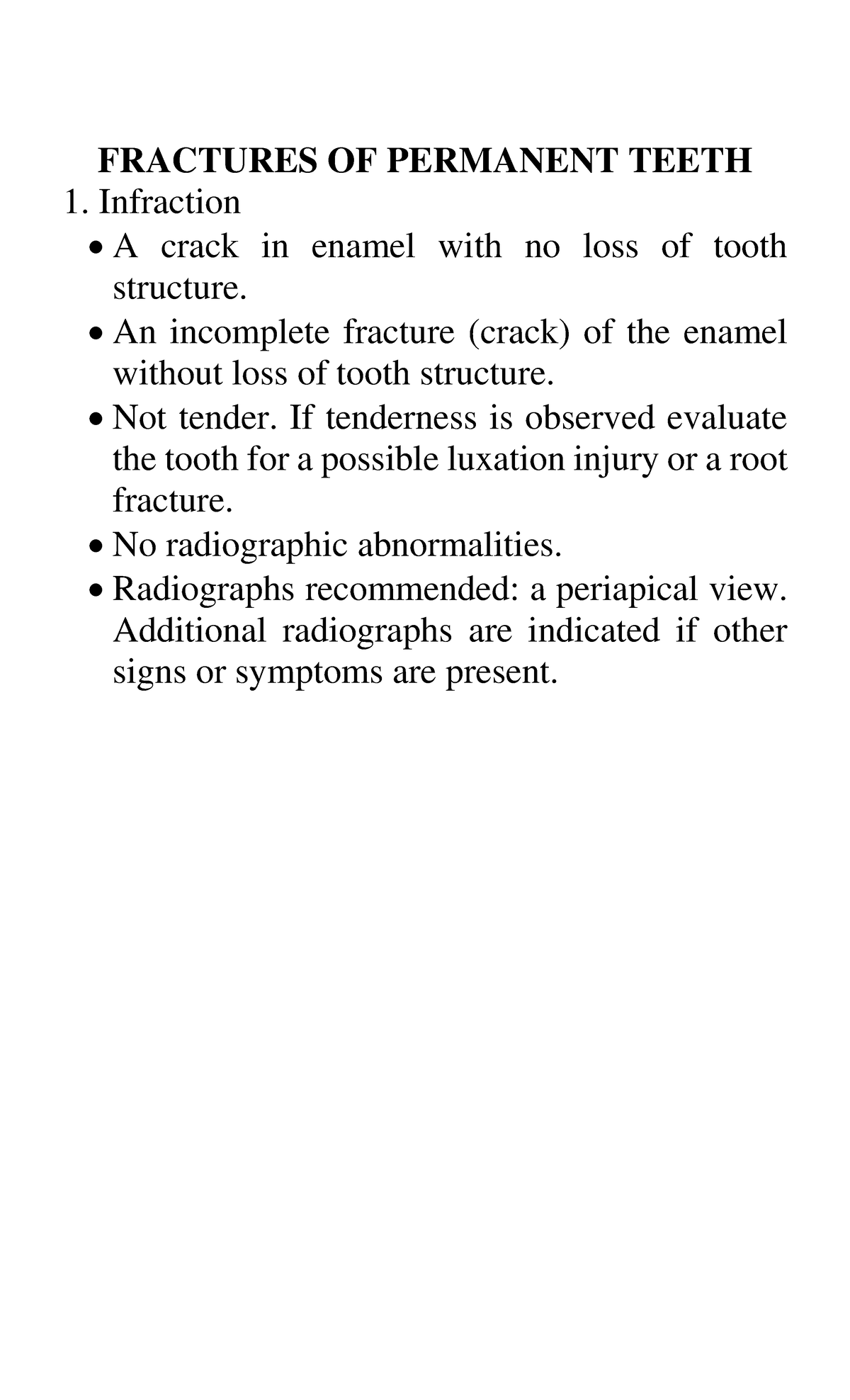 Fractures OF Permanent Teeth - FRACTURES OF PERMANENT TEETH Infraction ...