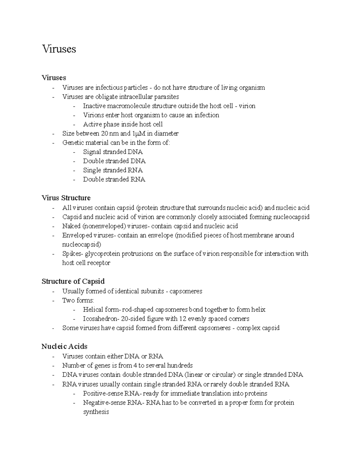 Viruses - Lecture notes from Professor Radulovic - Viruses Viruses ...