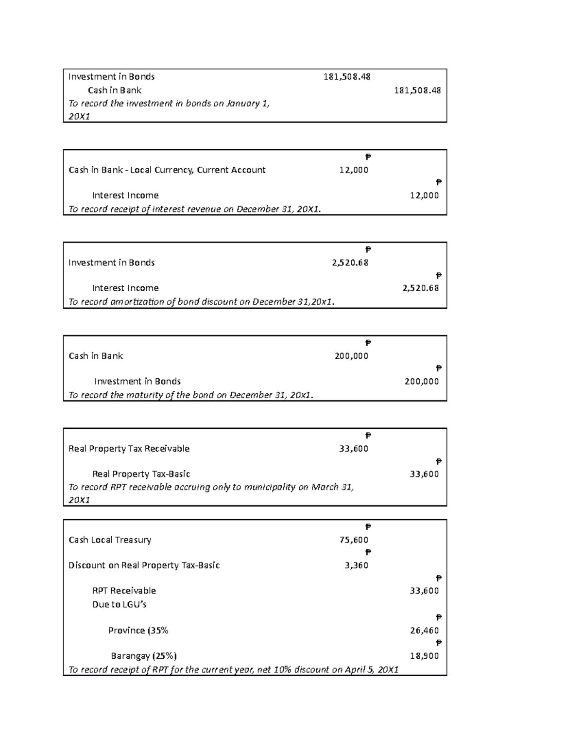 Investment in Bonds - hiiii - Investment in Bonds 181,508. To record ...