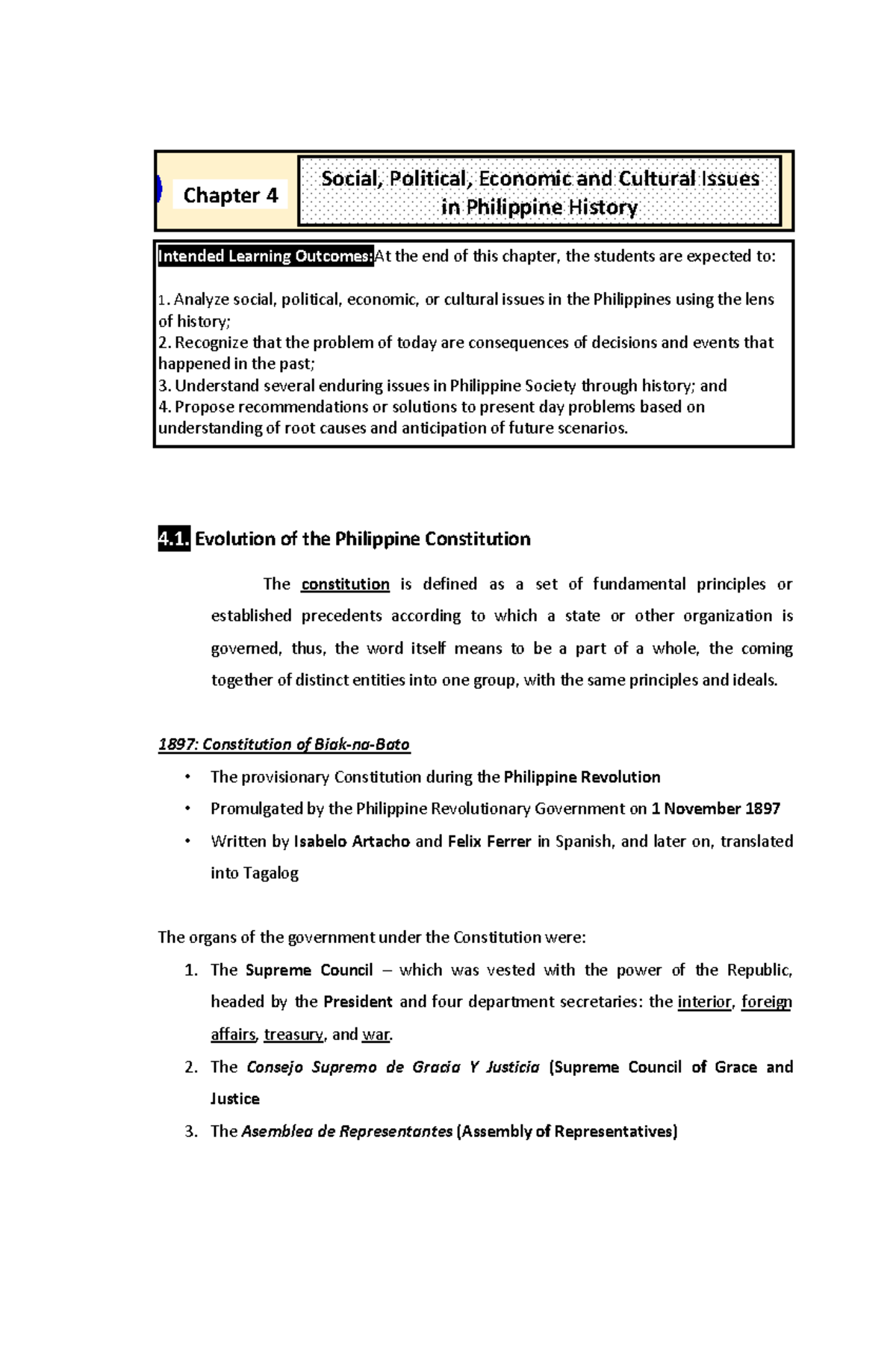 Module content GE 2 Chap 4 - Intended Learning Outcomes: At the end of ...