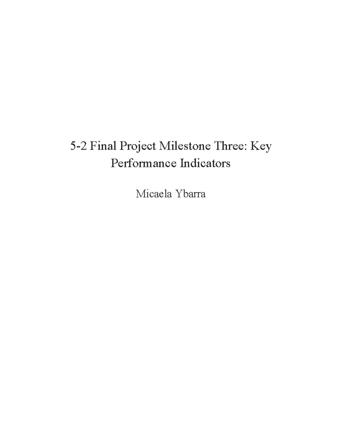 5 2 Final Project Milestone Three Key Performance Indicators 5 2 Final Project Milestone Three