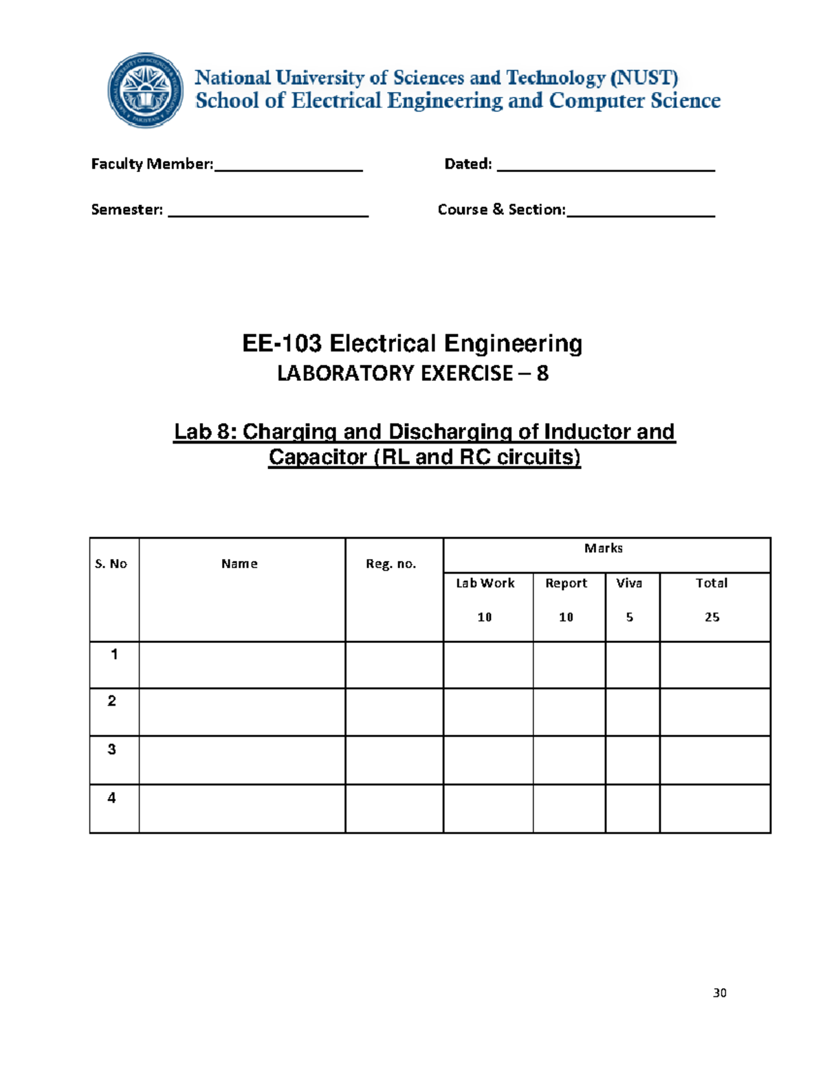 Lab 8 - Lab Manual - Faculty Member:_________________ Dated ...