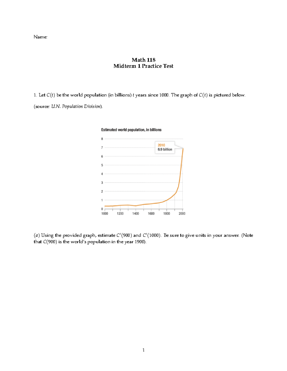 Practice test solutions for fall 2021 - Name: Math 118 Midterm 1 ...