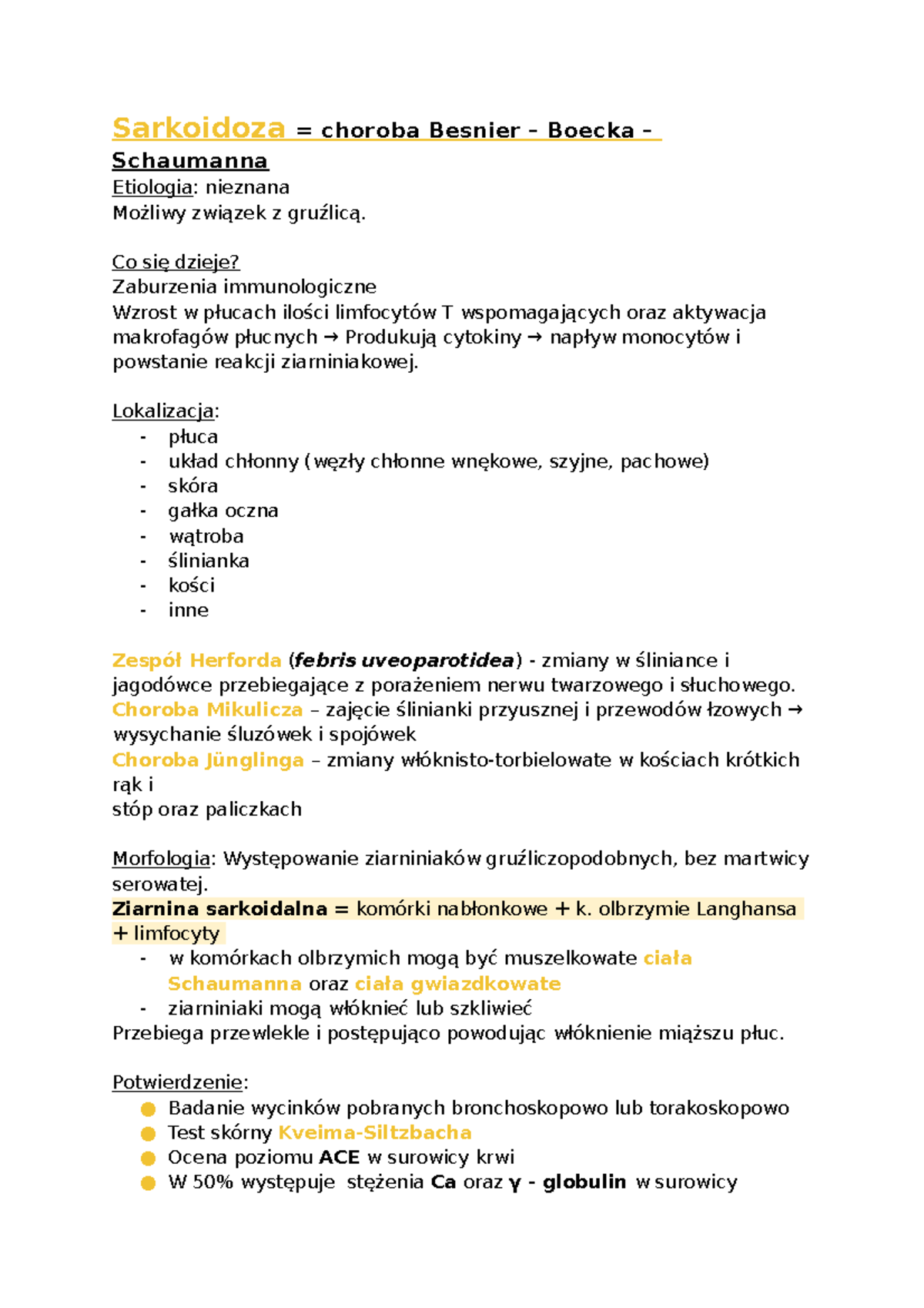 Sarkoidoza - charakterystyka, diagnostyka - Sarkoidoza = choroba ...