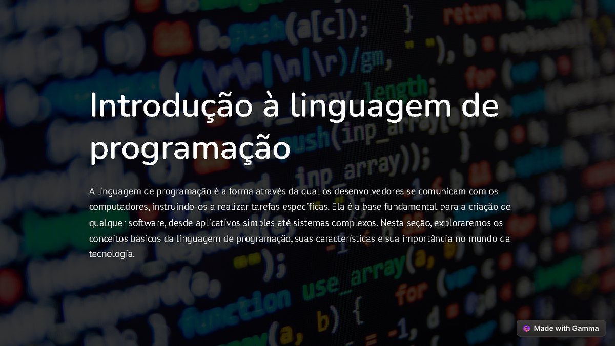 Introducao a linguagem de programacao - Introdução à linguagem de ...