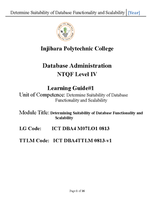 Monitoring and Supporting Data Conversion - Injibara Polytechnic College Database Administration ...