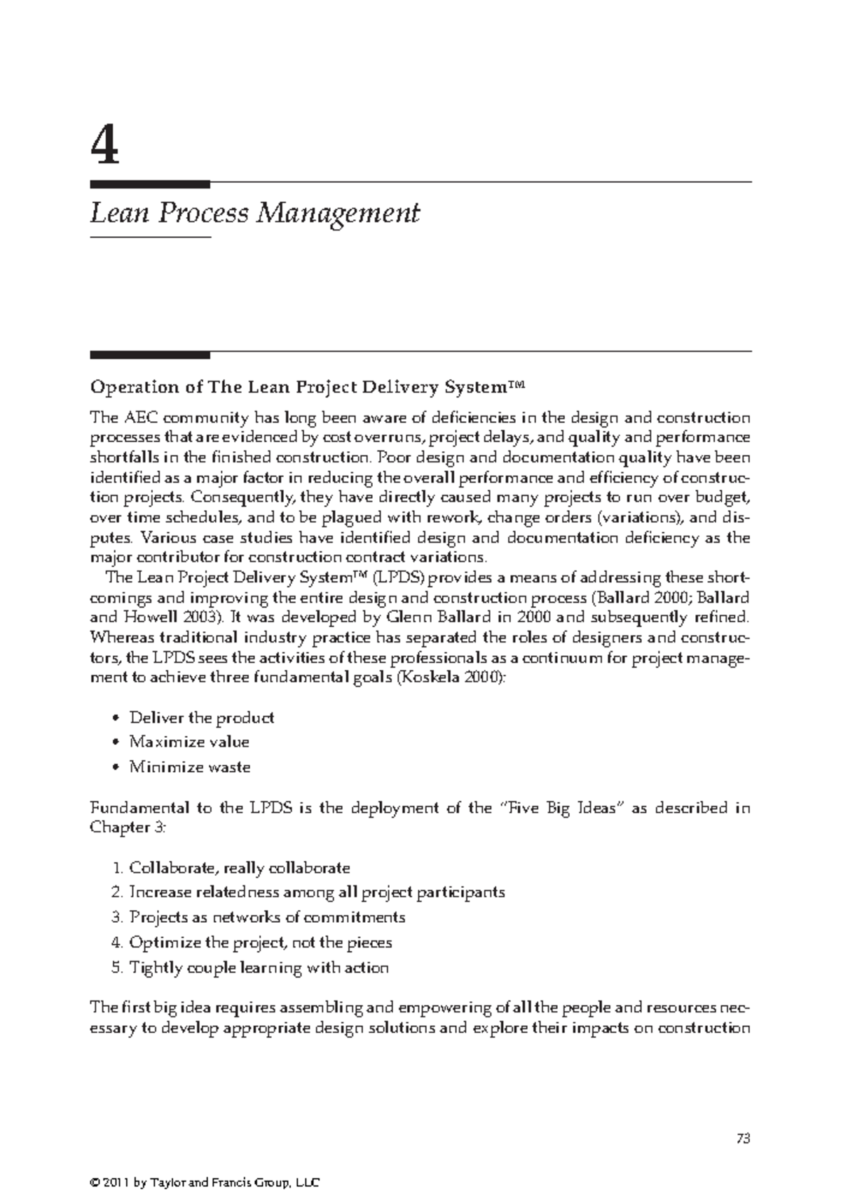 4. Lean Process Management - 73 4 Lean Process Management Operation of ...