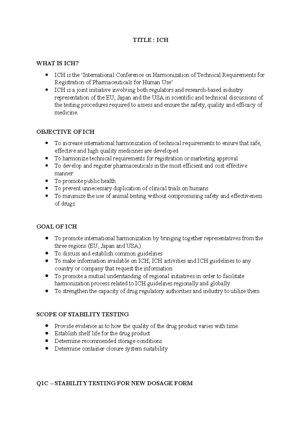 International conference on harmonization of technical requirements ...