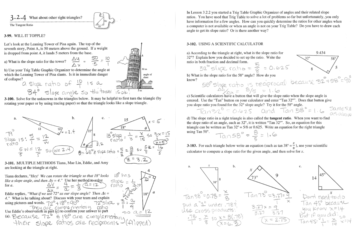3.2.4 Notes Answers - hello - MATH55 - Studocu