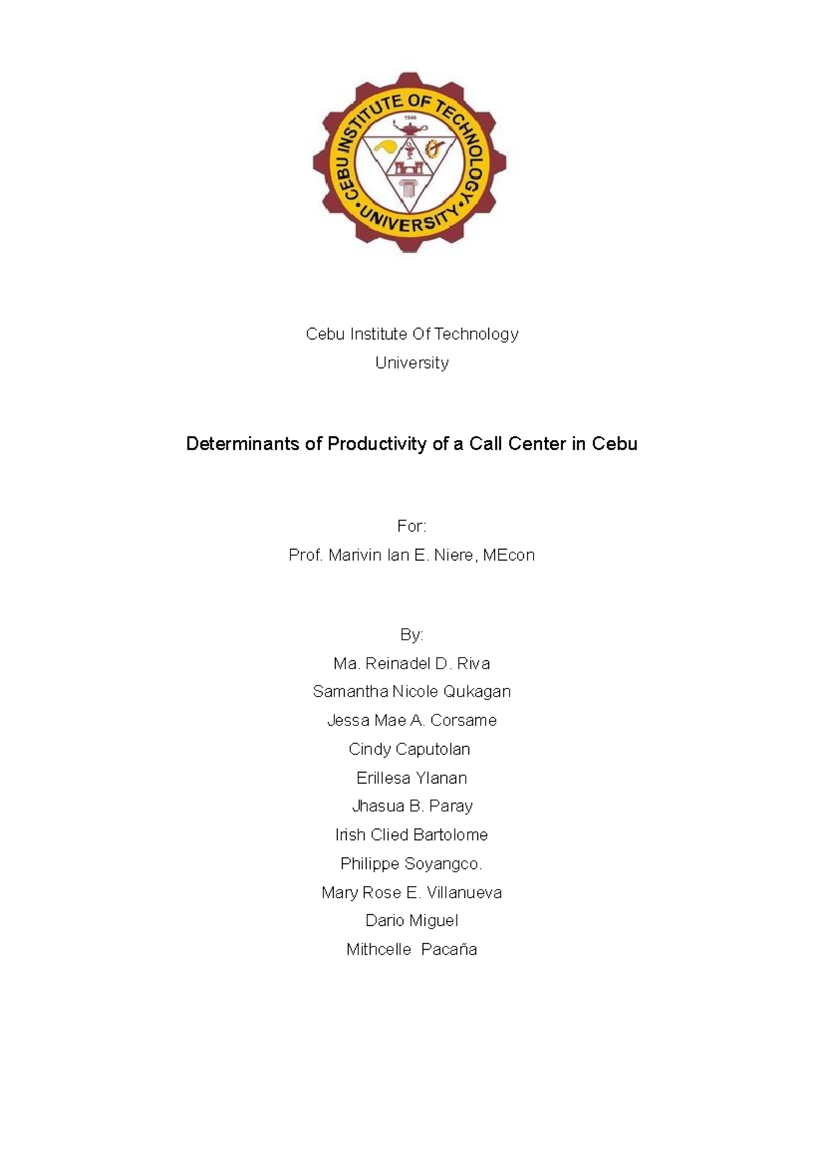 Cebu Institute Of Technology - Cebu Institute Of Technology University ...