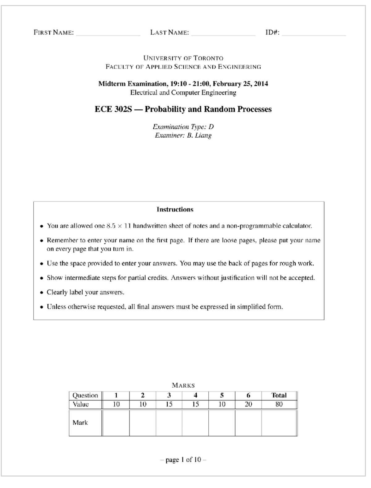 ECE302 H1 2014 1 621395187479 ECE302 midterm sol 2014 - ECE302 - Studocu