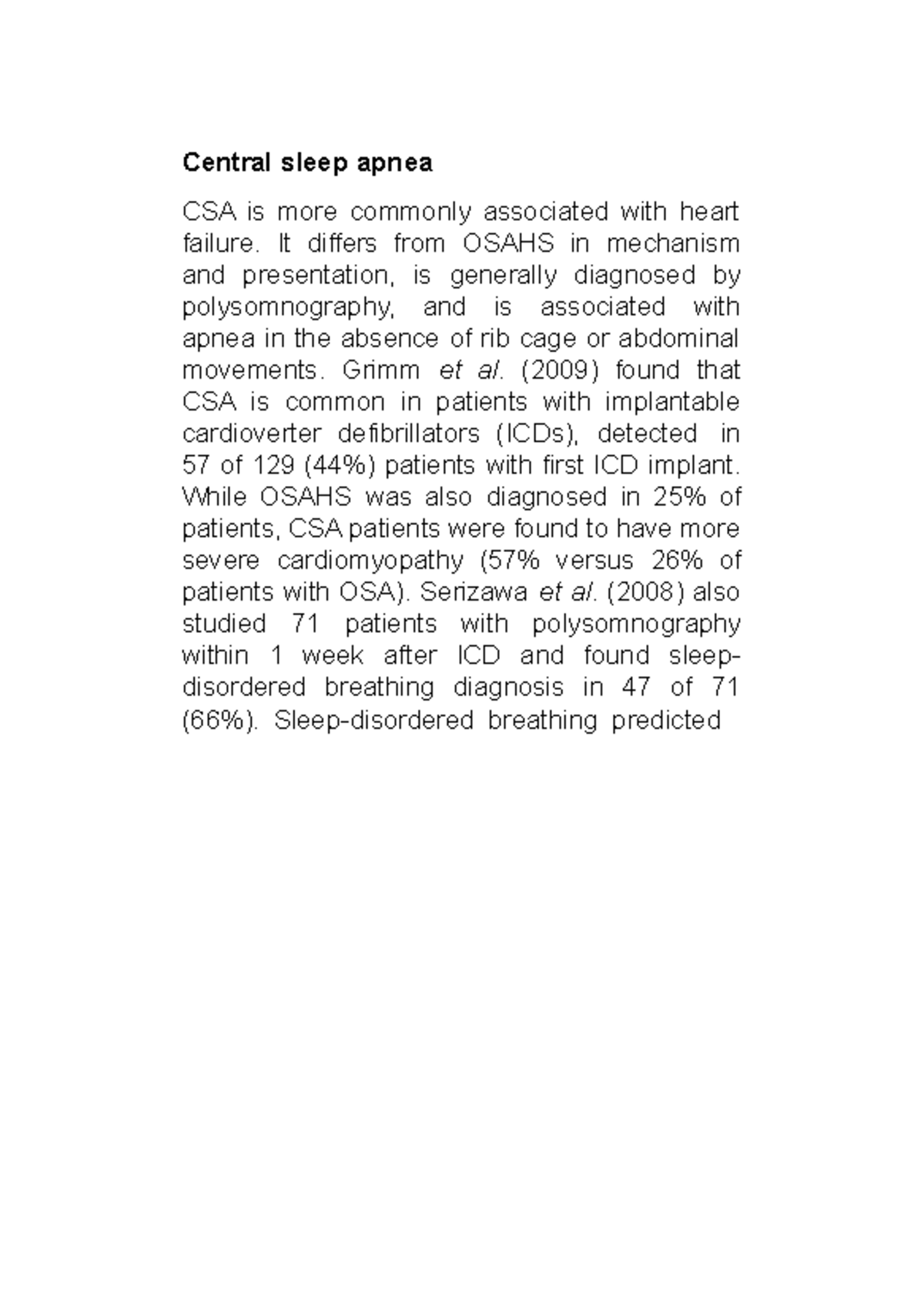 Central sleep apnea - It differs from OSAHS in mechanism and ...