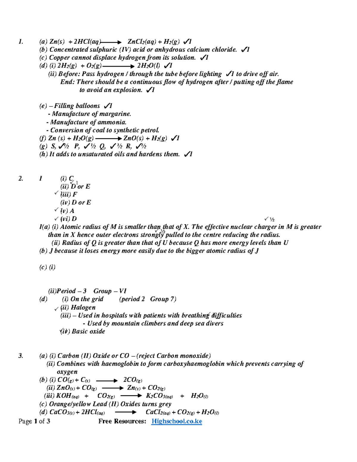 F3 Chemistry PP2 Marking Scheme - Page 1 of 3 Free Resources ...