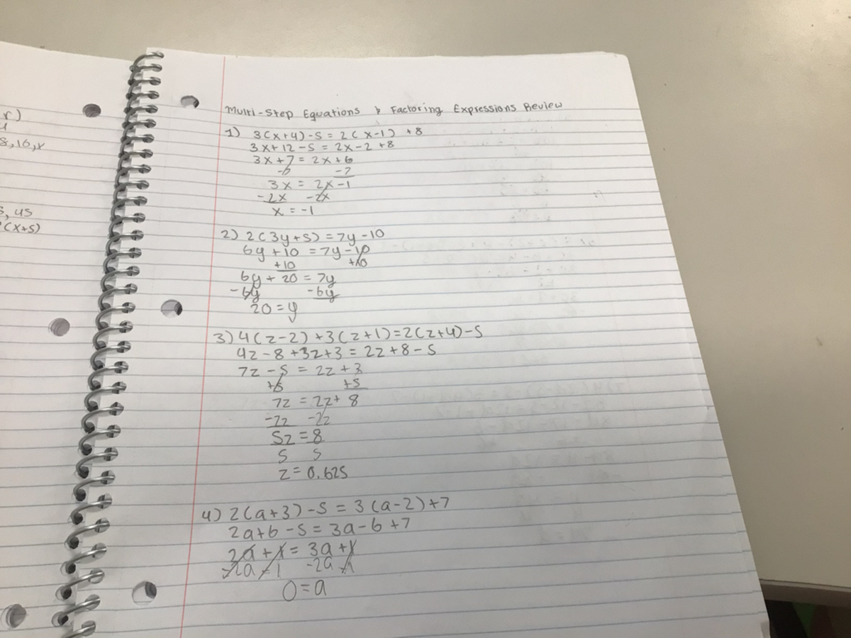 3 images - Notes for CW - Equations Factoring Expressions Review 1) 3x ...