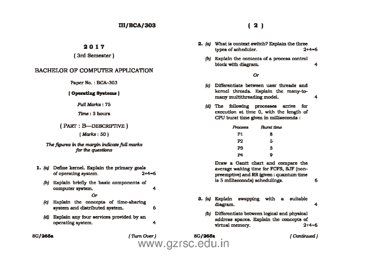 2017 BCA303 - Question Papers - Computer Lab Practice (Practical) - Studocu