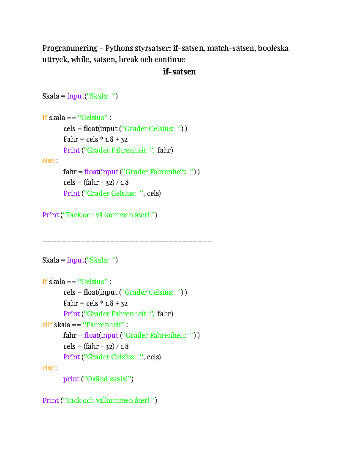 F4 IDSV Programming - IDSV Föreläsning 4 - Programmering - Pythons ...