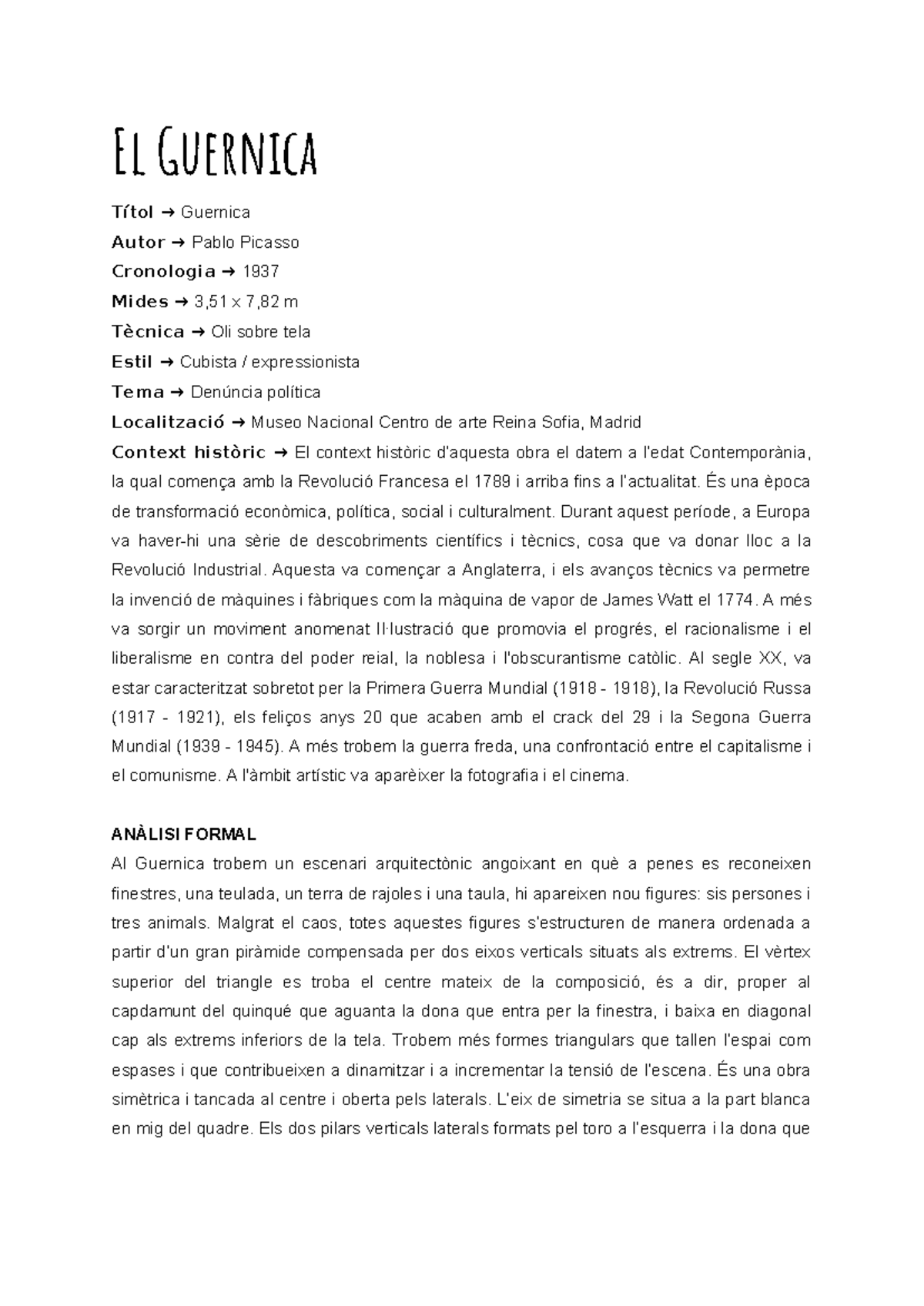 El Guernica - 2n btx - El Guernica Títol → Guernica Autor → Pablo ...