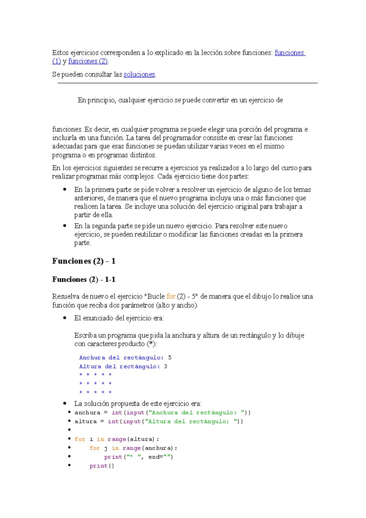 Funciones phyton - Para empezar a prácticar - Estos ejercicios ...